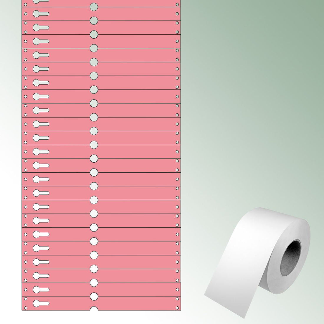 Loop Labels 220x19,125mm pink, unprinted / large loop No./roll = 1000 ...