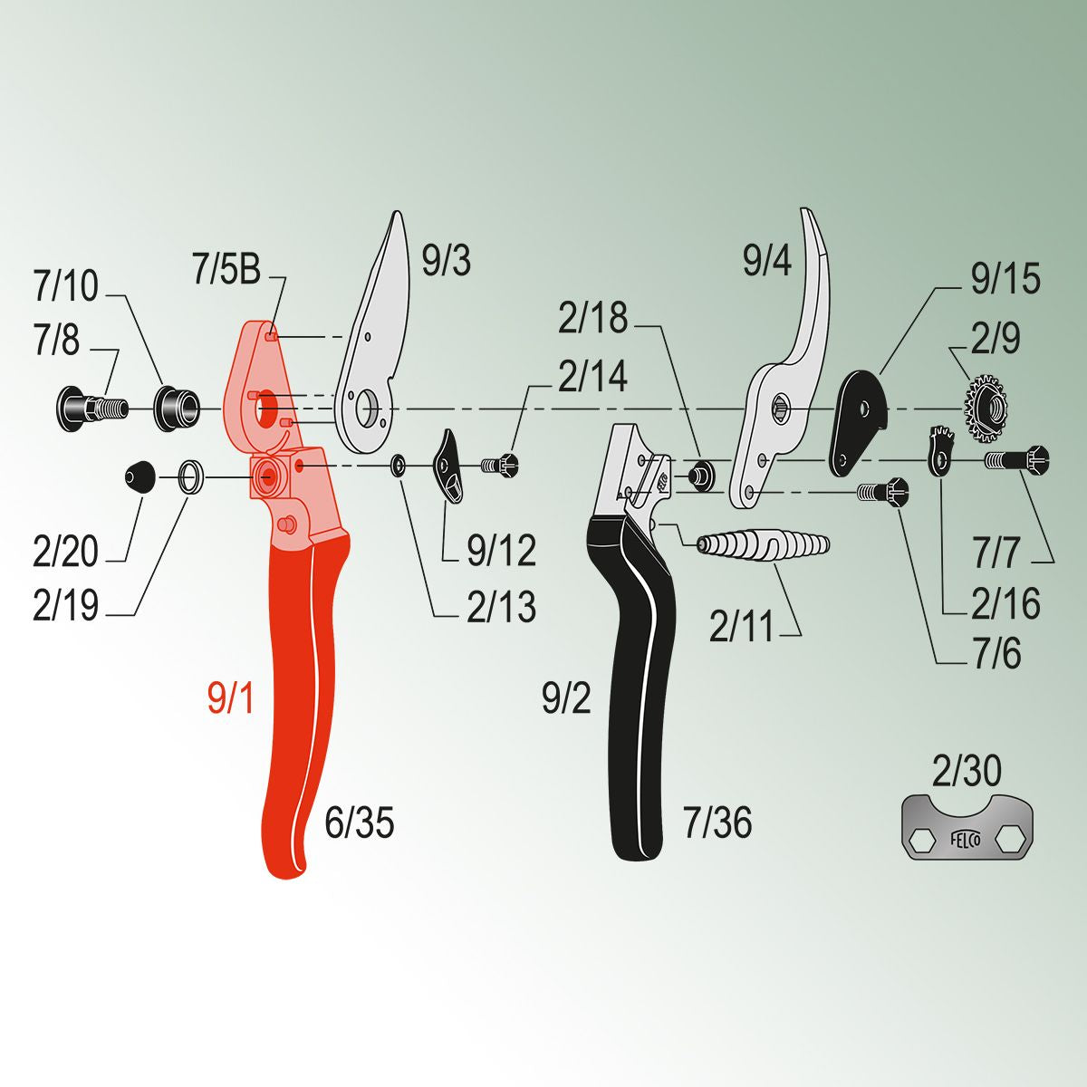 Felco Metal Handle for Model 9 – PG Horticulture Ltd